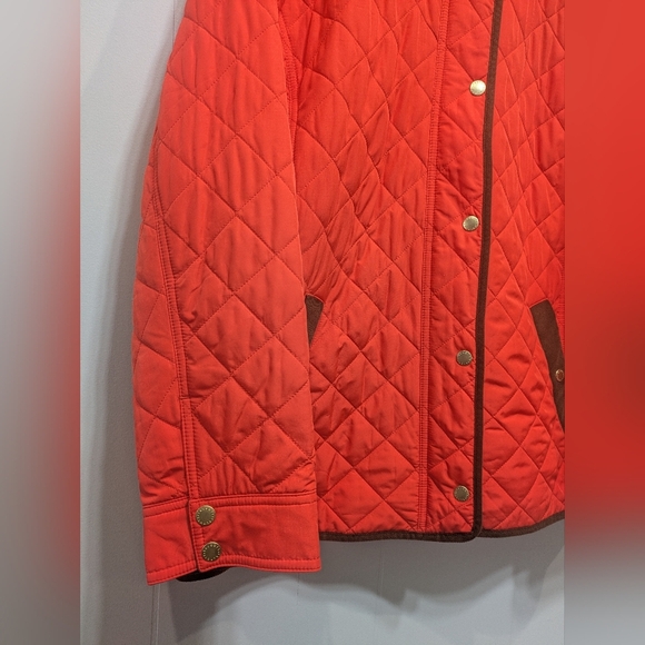 Talbots | Jackets & Coats | Talbots Quilted Barn Jacket In Neon Orange ...